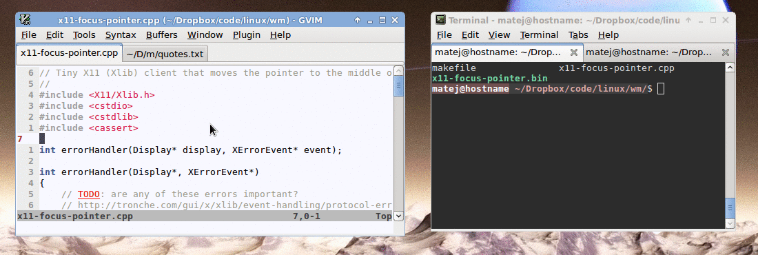 GitHub - matejd/x11-focus-pointer: Tiny X11 client that moves the ...